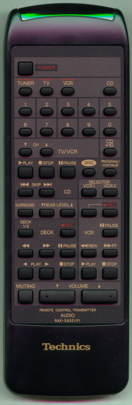 TECHNICS RAK-SA501P1 Replacement Remote – Remotes.net
